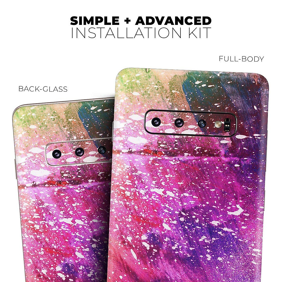 DesignSkinz Abstract Neon Paint Explosion Protective Vinyl Decal Wrap Skin Cover Compatible with The Samsung Galaxy S20 (Screen Trim & Back Glass Skin)