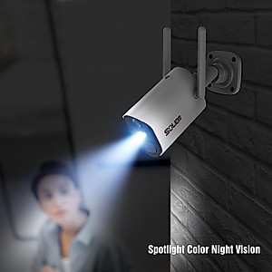 SOLIOM Solar-Security-Camera-Outdoor Wireless Battery Powered,1080p Home WiFi Security Camera,Spotlight Color Night Vision,Two-Way Talk,Siren Alarm, Motion Detection with schedulable Working time B10