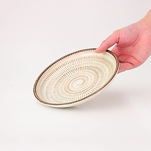 Product of Gifu Japan Mino Ware Serving Plate, 7.5 inch, Beige, Mino-Mingei, Japanese Ceramic Plate, Microwave/Dishwasher Safe