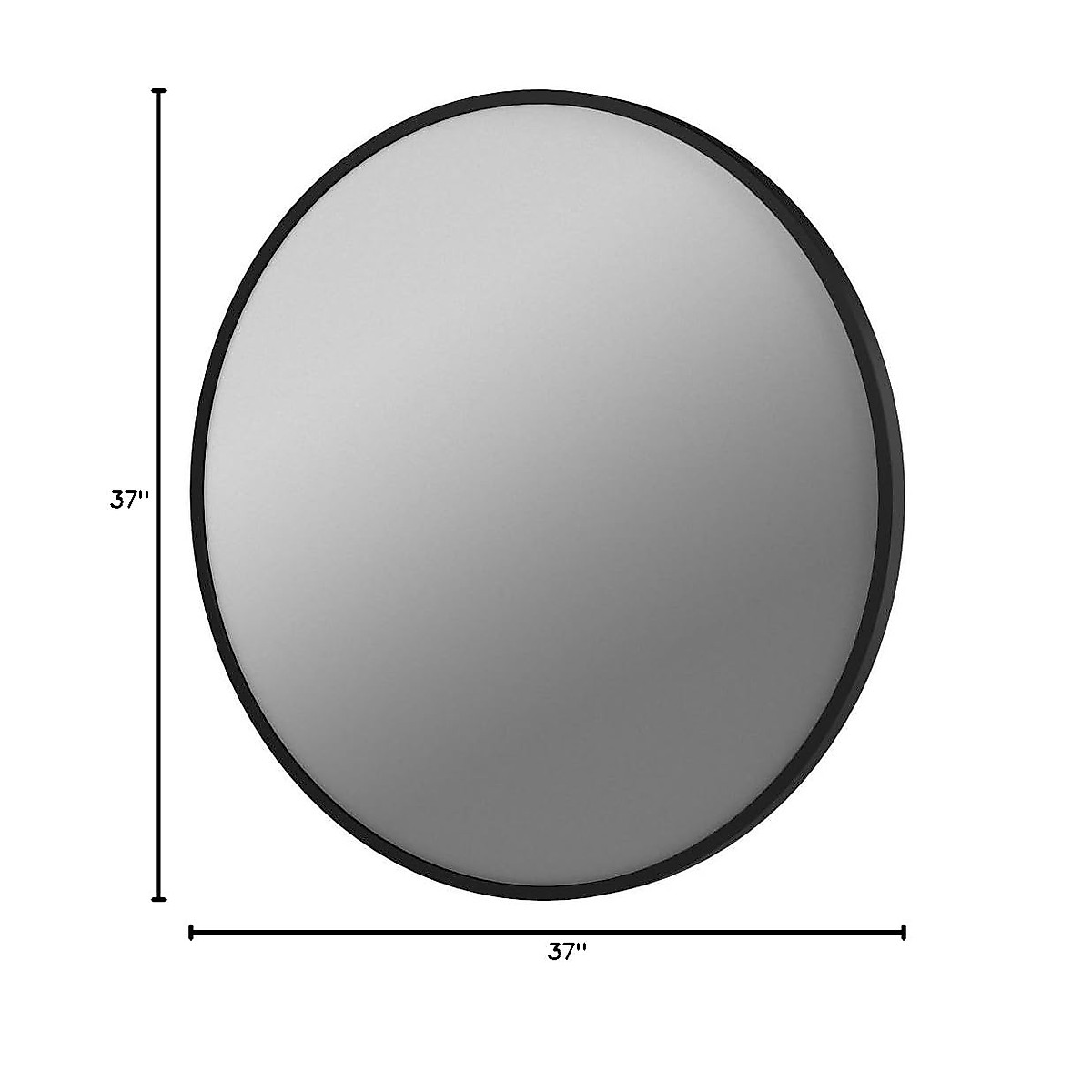 Umbra Hub 37” Round Wall Mirror with Rubber Frame, Modern Decor for Entryways, Washrooms, Living Rooms Inch, Black