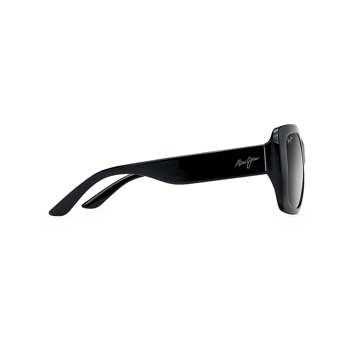 Maui Jim Women's Two Steps Polarized Fashion Sunglasses, Black Gloss/Neutral Grey, Medium