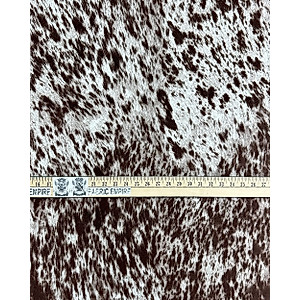 Suede Velvet Longhorn Spotted Cow Print Cowabunga Fabric Upholstery / 54" Wide/Sold by The Yard (Chocolate)