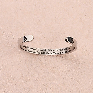 TGBJE Coworker Leaving Gift Going Away Gift Shithole Thanks A Lot Bitch Keychain Goodbye Gift For Her (bitch bracelet)