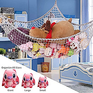 LXUNYI Stuffed Animal Hammock, Toy Hammock, Extra Large Mesh Toy Net Giant Baby Kids Children Stuff animals Hammocks Wall Corner Hanging Storage Net Organizer (Light gray, 70 inch)