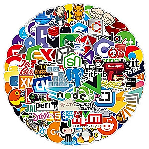 102Pcs Programmer Logo Stickers Pack for Laptop，Funny Science Decals for Teens，Vinyl Waterproof Math Sticker for Water Bottles，Phone，Hard Hat，Skateboard，Scrapbooking，Gifts for Kids/Adults