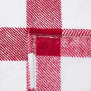 Topfinel Buffalo Plaid Throws Blanket,60 * 80 inch for Adult and Kids, Lightweight, Red and White Gingham Soft Throw Blanket for Couch, Bed, Sofa Luxurious Warm and Cozy for All Seasons