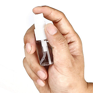 waka 12 Pack 0.35oz/10ml Empty Small Spray Bottle, Clear Plastic Fine Mist Mini Spray Bottle for Travel, Cleaning, Essential Oils, Perfume + Microfiber Cleaning Cloth