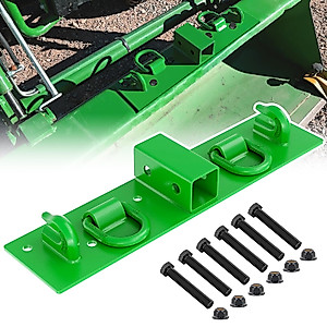 Nilight 3/8" Tractor Bucket Grab Hooks with 1/2" Tie Down Ring and 2" Receiver Grade 70 Grade Forged Steel Bolt-On Grab Hook for John Deere Compact Tractor Bucket RV UTV Truck Max 4700LBS, Green