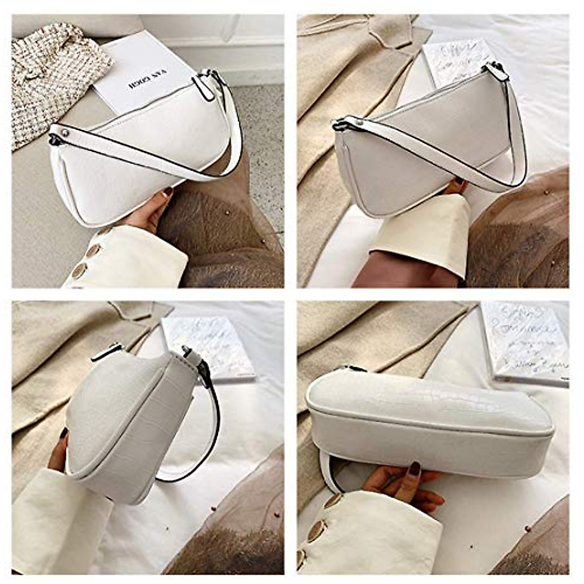 abigail paige Women Retro Classic Crocodile Snakeskin Pattern Clutch Shoulder Bag with Magnetic Closure (Crocodile 1), Medium