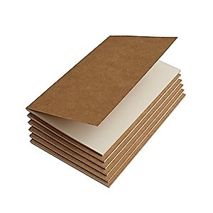 Travel Journal Set With 6 Notebook Journals for Travelers - Kraft Brown Soft Cover - 5.5” x 8.25” - 60 Blank Pages/ 30 Sheets