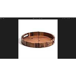 Kalmar Home Round Serving Tray | Charcuterie Board | Acacia Wood | Environmentally Friendly | 13 in