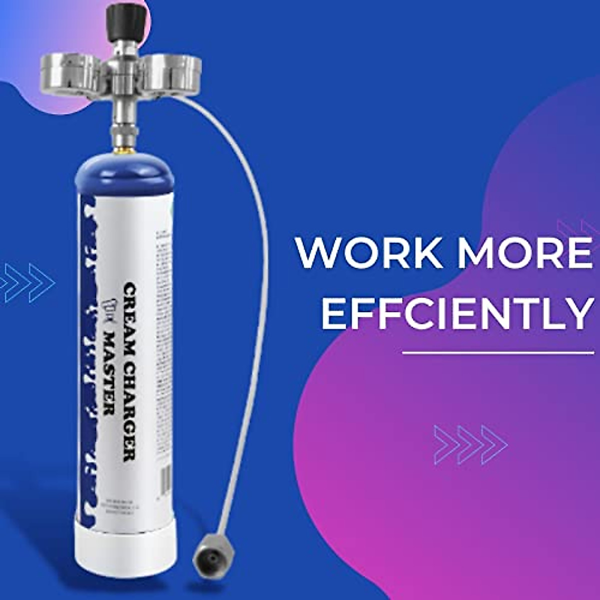 GreatWhip 615 garm Whipped Cream Chargers 0.99 Liter Pure N2O Whip Cream Charger Cylinder (3 Cylinders)