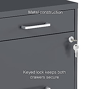 Staples 3-Drawer Vertical File Cabinet, Locking, Letter, Charcoal, 18"D (18606)