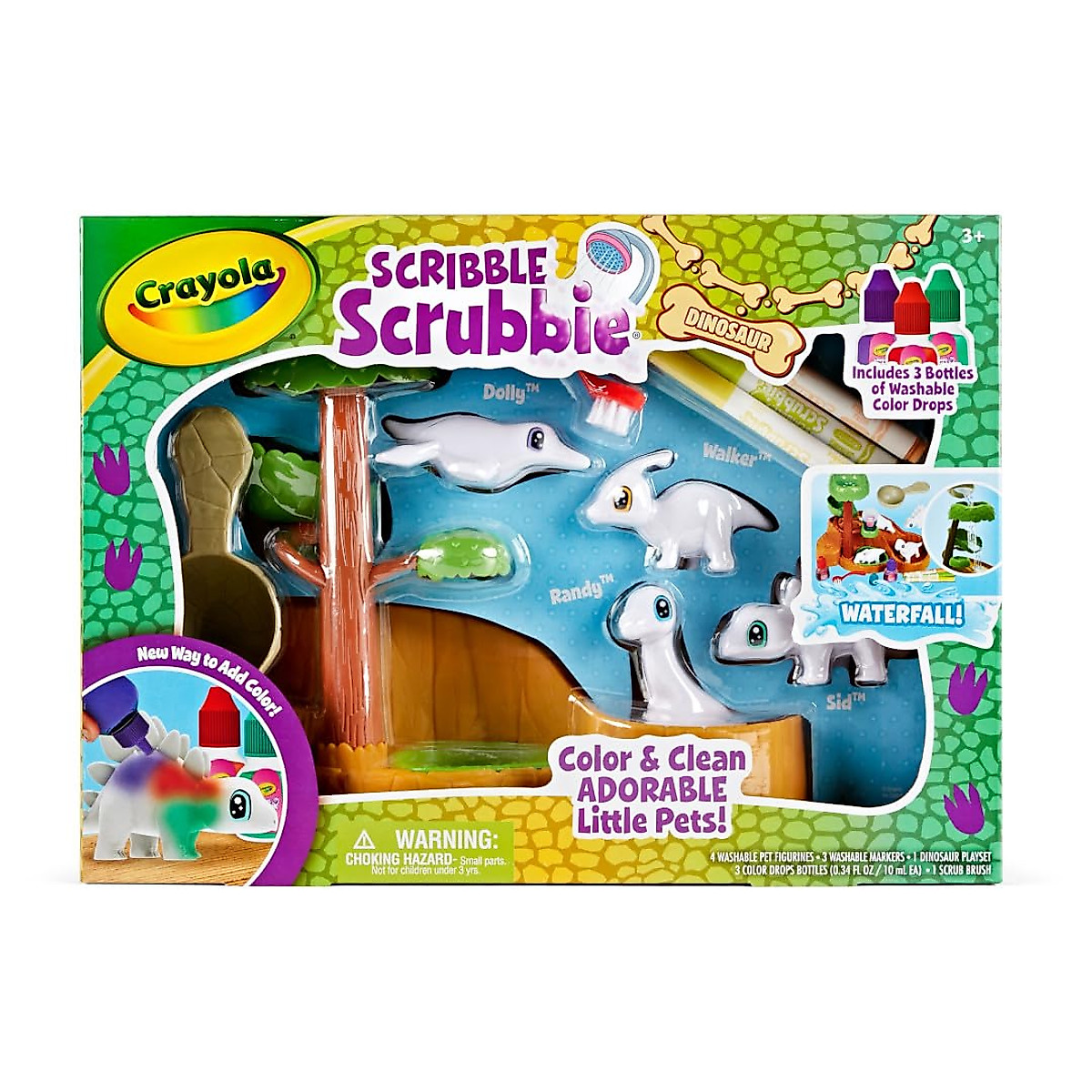 Crayola Scribble Scrubbie Pets Dinosaur Waterslide, Dinosaur Toys for Kids, Pet Grooming Toy, Gifts for Boys & Girls, Ages 3+