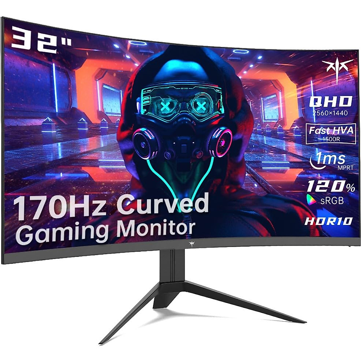 KTC 32 inch Curved Gaming Monitor, 2K 170Hz Monitor, 1440P 144Hz Monitor, 1500R Frameless, 1ms, HDR, FreeSync Premium, DisplayPort/HDMI/USB, VESA Wall Mount, PC Monitor, H32S17