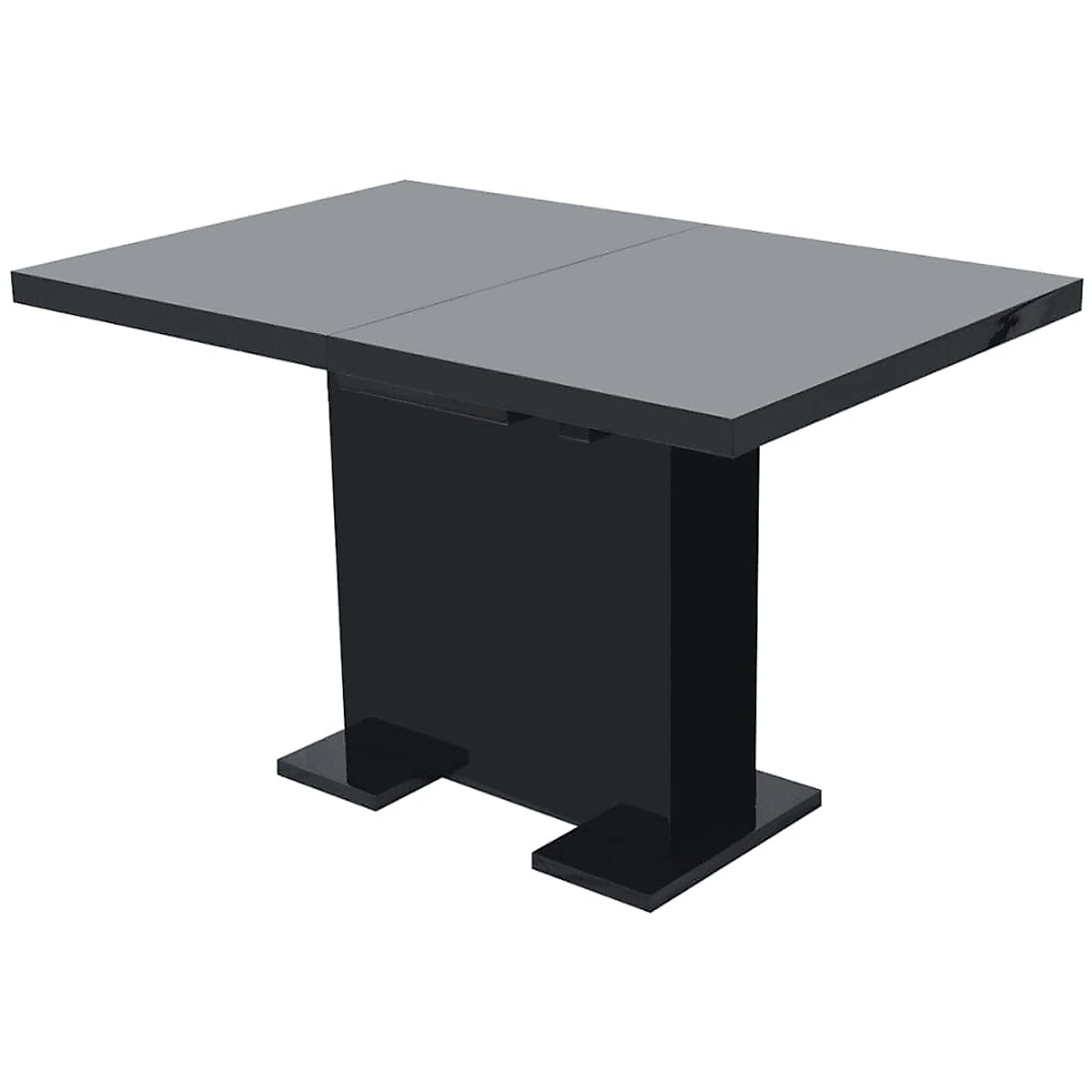 Extendable Dining Table,Modern Cocktail Table,Rectangle Conference Table,Easy to Assemble,Great for a Living Room, Den, Office Room, and Family Room, High Gloss Black