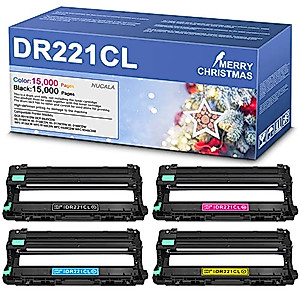 NUCALA DR221CL 221 (1Black + 1Cyan + 1Magenta + 1Yellow) Drum Unit Compatible Replacement for Brother DR-221CL DCP-9015CDW DCP-9020CDN HL-3140CW HL-3150CDN HL-3170CDW HL-3180CDW MFC-9330CDW Printer