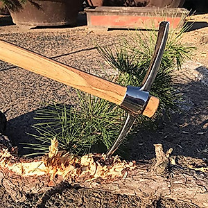 DAUERHAFT Hand Tiller, Convenient Hoe Garden Tool with Hardwood Handle, Easy to Use Stainless Steel Hand Cultivator, Digging Weeding for Storage and Use