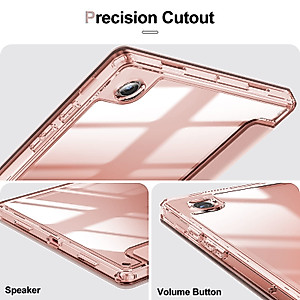 INFILAND Compatible with Samsung Galaxy Tab A8 Case Cover with HD Clear Transparent Back Fit Galaxy Tab A8 10.5 inch 2022 SM-X200/X205/X207 [Auto Wake/Sleep] Rose Gold