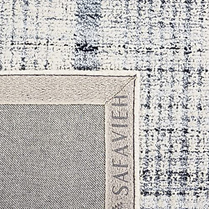 SAFAVIEH Metro Collection 5' x 8' Light GreyIvory MET991G Handmade Stripe Area Rug