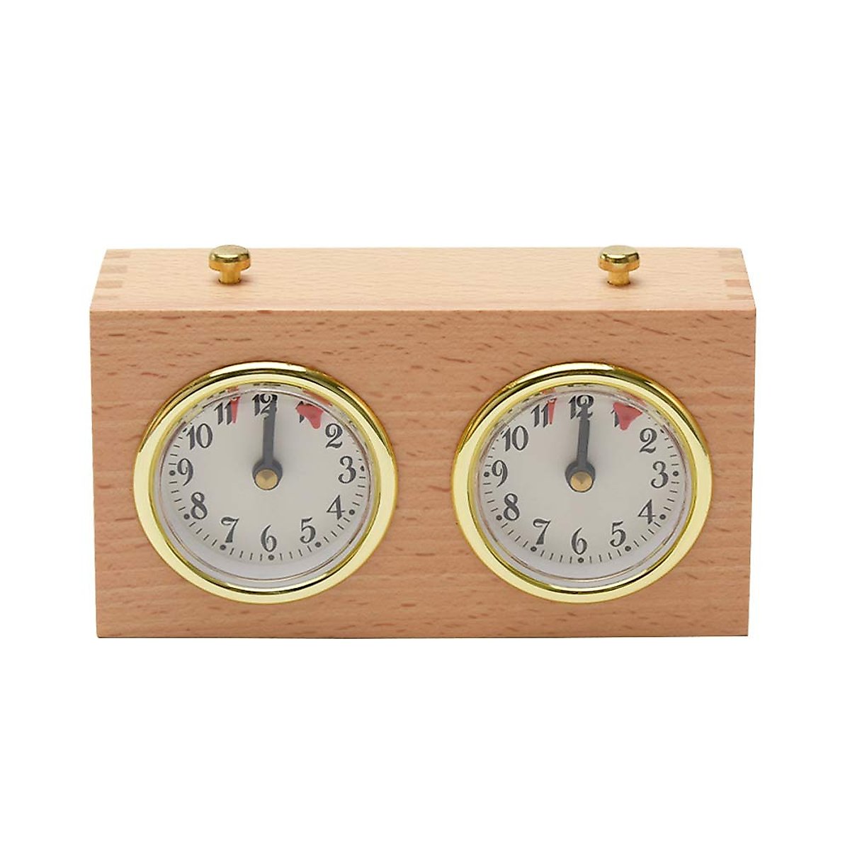 fayle Chess Clock Timer,Board Game Analog Wooden Competition Timing Tools High Accuracy Mechanical for Various Games