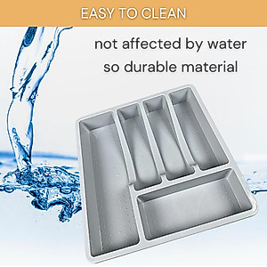 Kitchen Drawer Organizer, Compact Cutlery Organizer, Narrow Utensil Divider Tray, Small Silverware Holder Spoon Fork Flatware Storage, One-size (Compact Cutlery Organizer)