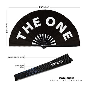 The One hand fan foldable bamboo circuit hand fan funny gag slang words expressions statement gifts Festival accessories Rave handheld Circuit event fan Clack fans (Black)
