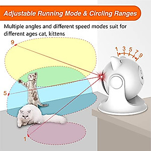 LIDLOK Automatic Cat Laser Toy for Indoor Cats,Interactive cat Toys for Kittens/Dogs,Fast/Slow Mode,Adjustable Circling Ranges,USB Rechargeable,Auto on/Off