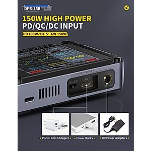 FNIRSI DPS-150 DC Power Supply Variable, 0-30V 0-5A Adjustable DC CNC Power Supply with 4-Digit IPS Display, <20mV Power Ripple, PD/QC/DC Input, PC Programmable Regulated Switching Power Supply