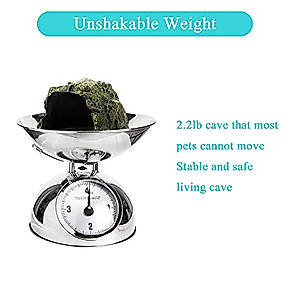 Reptile Rock Hide Cave - World 9.99 Mall Reptile Rock Hide Habitat Decoration|Natural,Non-Toxic, Made of Resin | Hideout for Small Lizards, Turtles, Reptiles, Amphibians,Fish