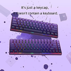 Womier PBT keycaps,Double Shot keycaps 75 Percent,Cherry Profile Keyboard keycaps,Gradient Purple Key Cap for Mechanical Gaming Keyboards（132key,only keycaps）