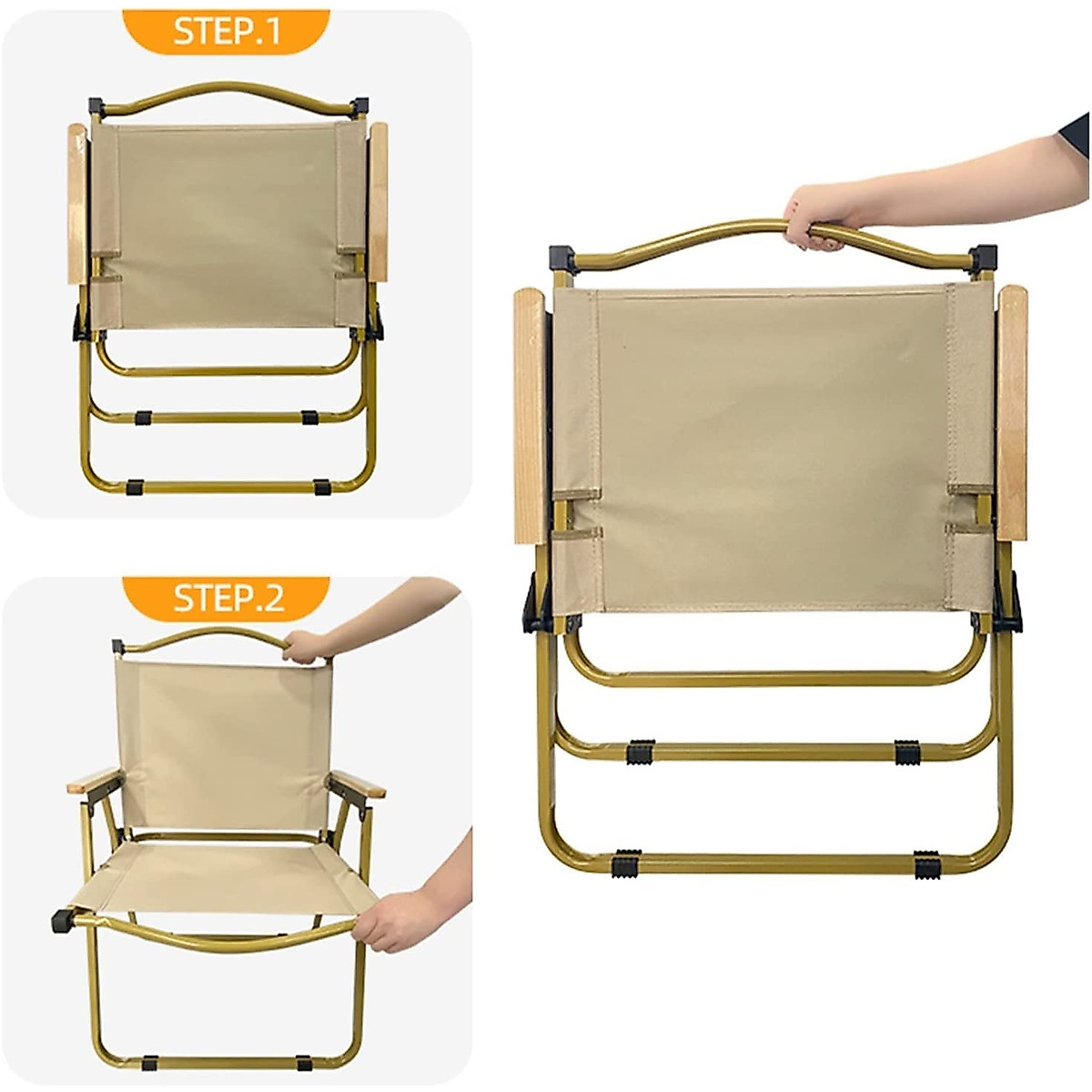 Mrzneaoch Small Folding Chair, Camping Chairs Folding Chair Camping Outdoor Foldable Chair Lightweight Camp Chair Outdoor Lawn Chair - Steel Frame Support 550 Lbs