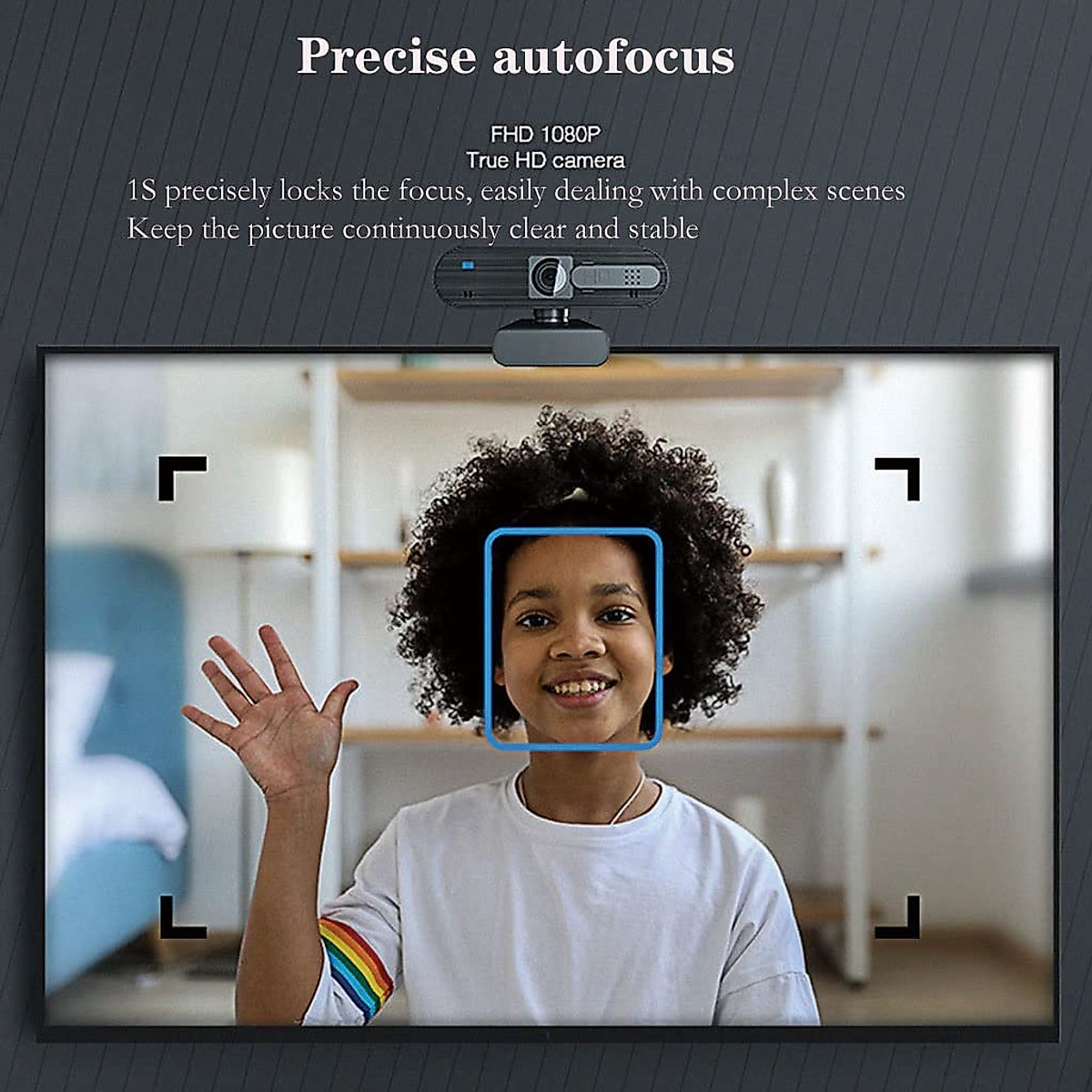 HSQMA 1080P HD Webcam - Web Camera with Microphone, 90°Camera W/2 Noise-canceling Mics &Privacy Cover, Plug & Play USB Webcam for Video Callling, Zoom/Skype/Facetime,PC/Mac/Laptop