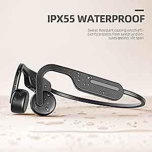 CHENSIVE Bone Conduction Headphones, Wireless Headphones Bluetooth 5.0, Open Ear Headphones with Built-in Mic, Sweatproof Sport Headsets for Running, Cycling, Driving, Hiking, Yoga