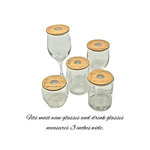WINE ACCESSORIES FOR WINE LOVERS - Drink Glass Covers (4) - Beverage Covers to Keep Bugs Out - Coverware Drink Tops - Wine Glass Topper Ventilated