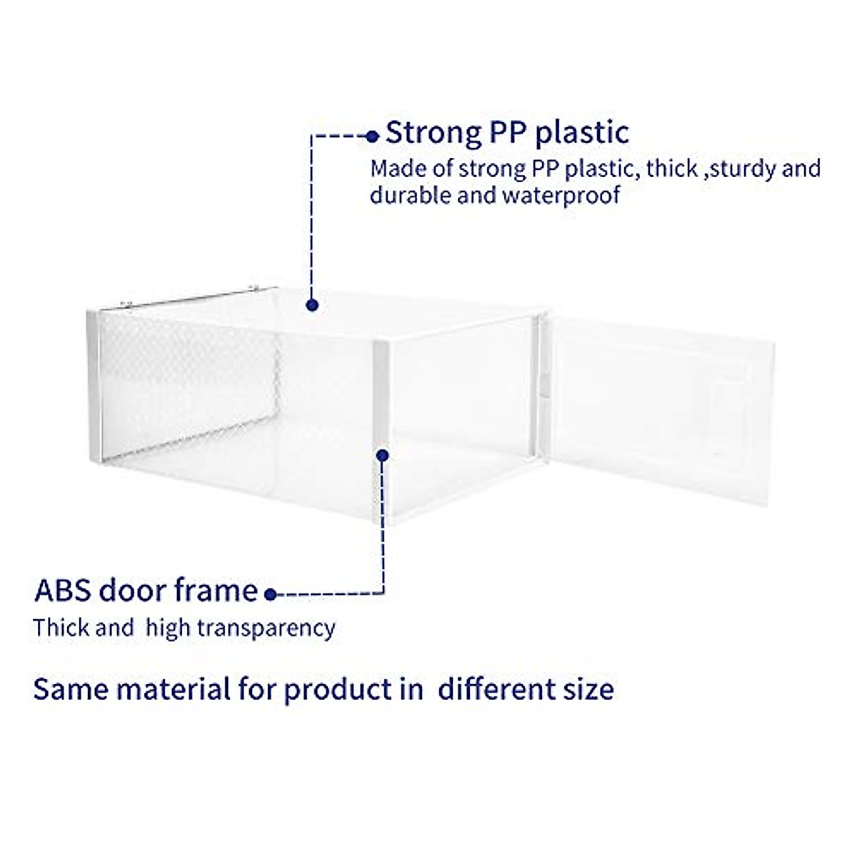 Sneaker Storage,Shoe Boxes Clear Plastic Stackable 18 Pack Fit up to US Size 14,9 Medium and 9 Large,White