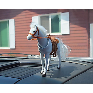 Batty Bargains Majestic Bobblehead Horse with Dashboard Adhesive (White)