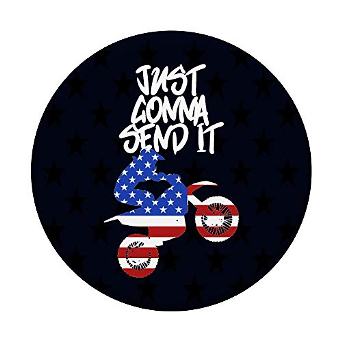 Just Gonna Send It American Flag Dirt Bike Popsocket PopSockets PopGrip: Swappable Grip for Phones & Tablets