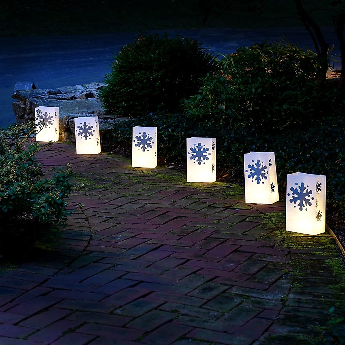 LumaBase 82236 Battery Operated LED Luminaria Kit, Snowflake
