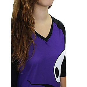Disney Nightmare Before Christmas Women's 3/4 Sleeve Dorm Nightgown Pajamas (X-Large, Black/Purple)