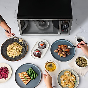 Farberware Countertop Microwave 1.1 Cu. Ft. 1000-Watt Compact Microwave Oven with LED lighting, Child lock, and Easy Clean Interior, Stainless Steel Interior & Exterior