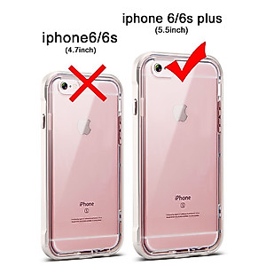 iPhone 6s Plus Case, Ansiwee Reinforced Frame Crystal Highly Durable Shock-Absorption Flexible Soft Rubber TPU Bumper Hybrid Protective Case for Apple iPhone 6s/6 Plus 5.5inch (Pearl White)