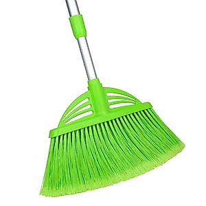 Xifando Three-Section Telescopic Aluminum Alloy Rod Long-Handled Broom（Green）