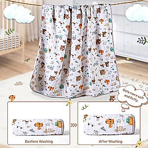 Baby Blanket - Cotton Crib Blankets for Toddlers, Soft Newborn Swaddle Receiving Blankets for Unisex Girls/Boys, Large Breathable Quilt, Nursing Cover and Kids Bed Blankets