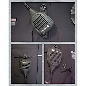Mic+Tight The Police Mic Clip Portable Radio Mic Clip for Police Uniforms or Tactical Vest Carriers | Black or Clear (2 Pack Clear)