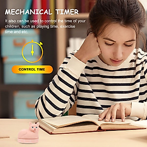 Hemoton Kitchen Timer Wind Up 60- Minute Mechanical Visual Timers 3D Cat Shaped Alarm Clock Egg Timer Countdown Clock for Classroom Cooking Baking