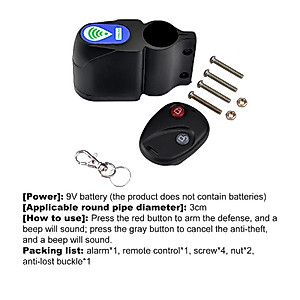 Talent Star Bicycle Sound Alert Protective Effective Plastic Bike Alarm Lock Sound Alert Compatible with Mountain Bike Black