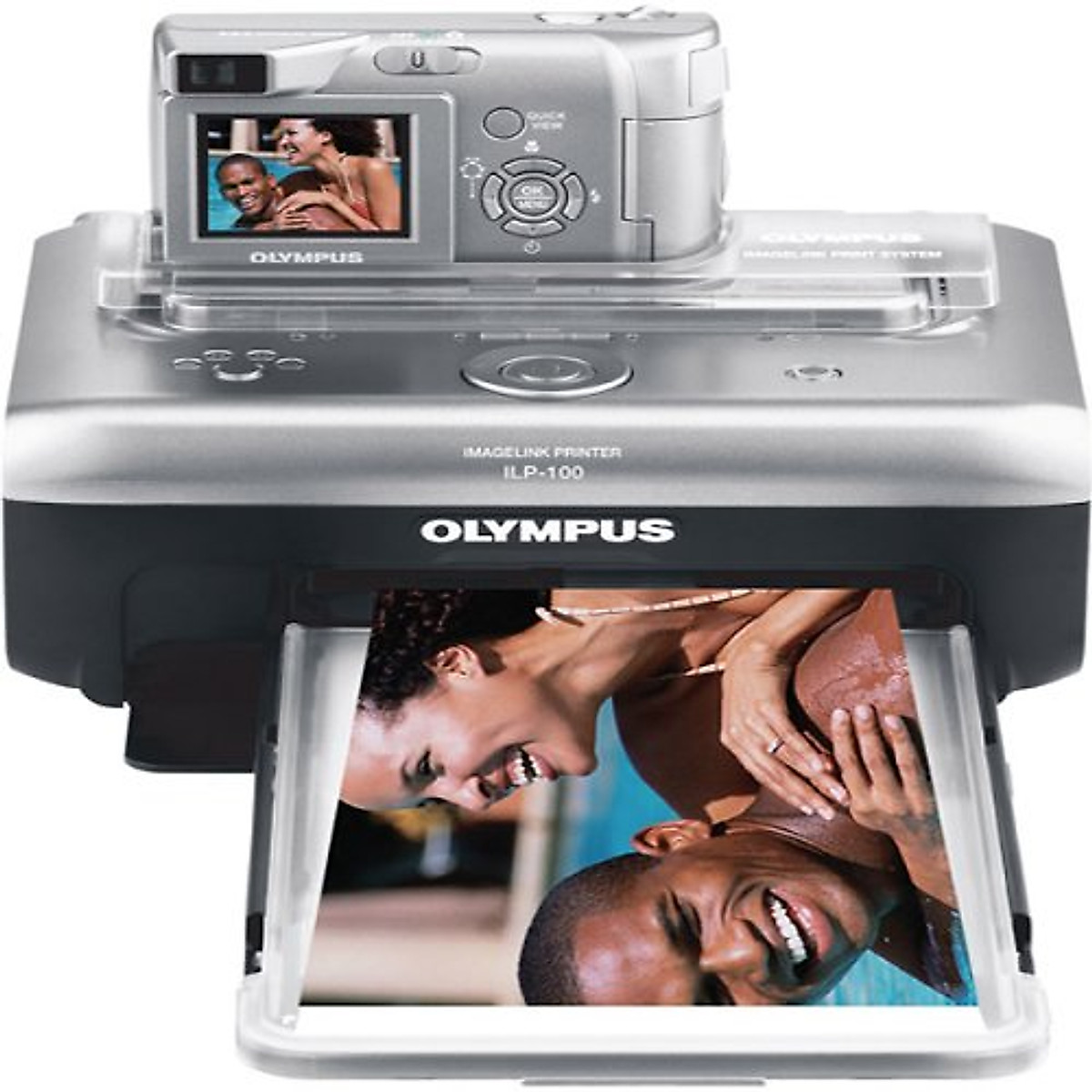 Olympus D555 5MP Digital Camera with 2.8x Optical Zoom & ILP-100 Photo Printer Bundle