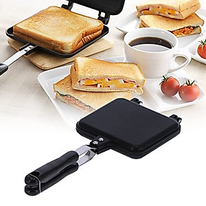 Breakfast Frying Pan Non Stick Double Sided Mould Pan Sandwich Bread Toast Baking Tool Baking Bread, Grilling Steak, etc