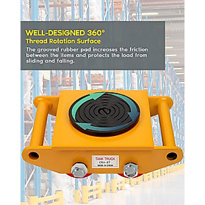 GCCSJ 6T Machinery Skate Dolly, 13200lbs Machinery Moving Skate Machinery Mover Skate with 360° Rotation Cap, Dolly Machinery Skate for Industrial Moving Equipment